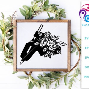 Craft Glue Gun With Flowers Svg File Craft Svg Floral Glue - Etsy
