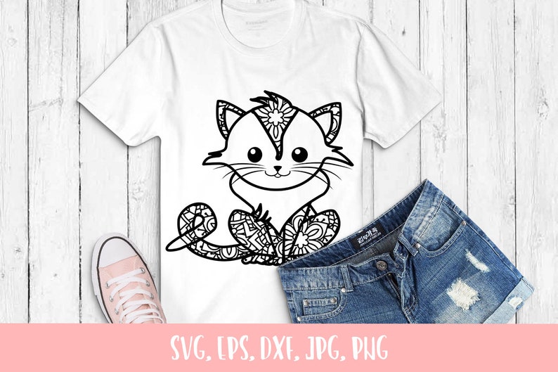 Zen Tangle Cat Svg File Mandala Cat Shirt Svg Cute Zen - Etsy