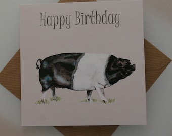 Mini Pig Birthday Card - Etsy