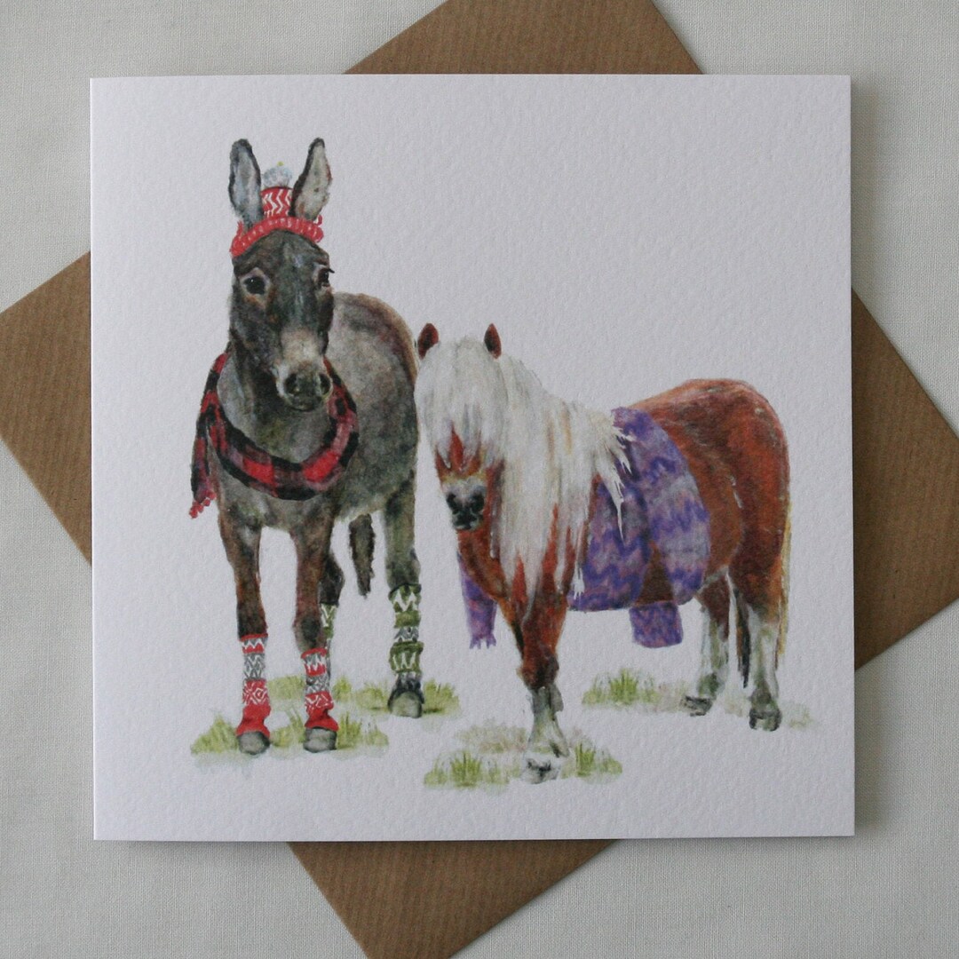 Donkey & Pony, Greeting Card - Etsy