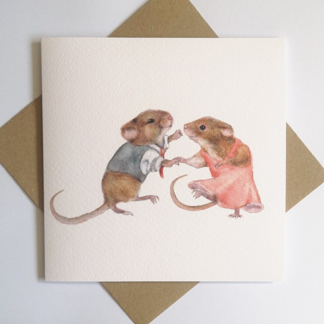Dancing Mice, Greeting Card - Etsy UK