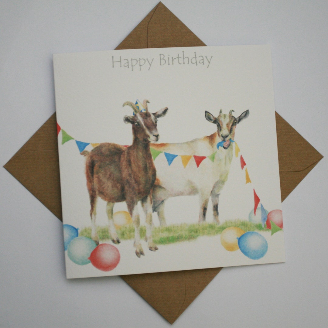 Goats, Birthday Card - Etsy