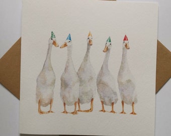Ducks Birthday Card Ducks Greeting Card Ducks Card Cute Greeting Card ...