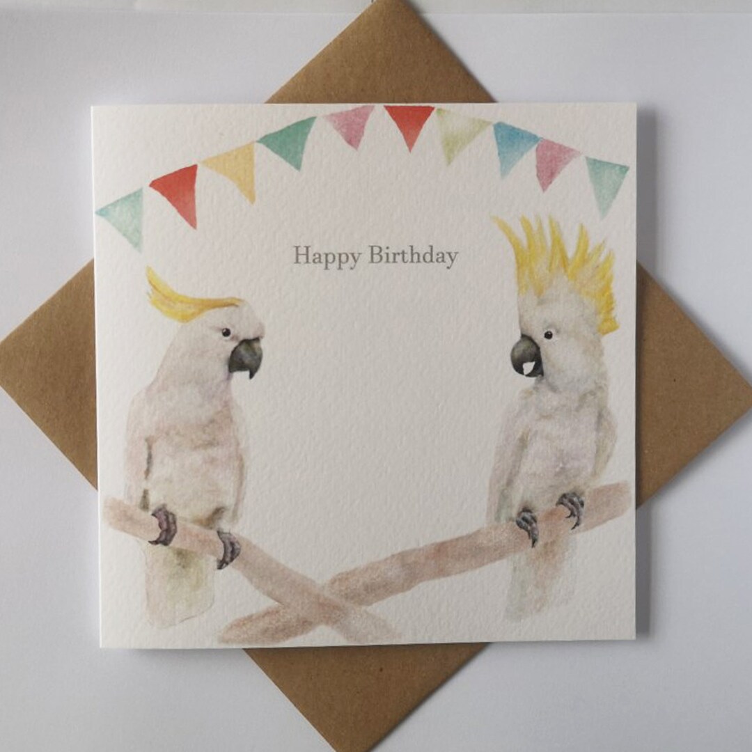 Cockatoo, Birthday Card - Etsy