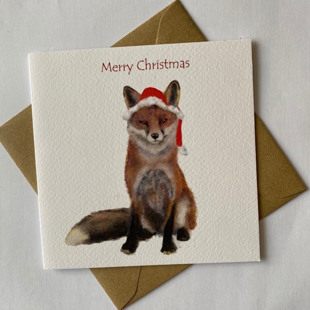 Christmas Fox, Christmas Card - Etsy