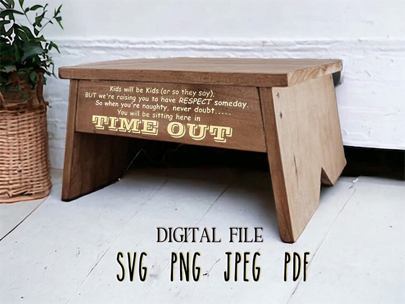 Time Out Chair Illustration, Kids Discipline Design (digital Download ...