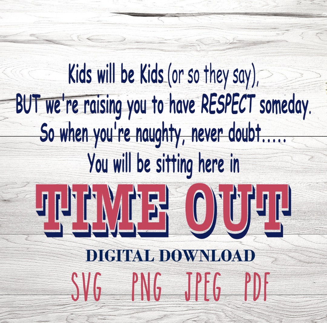 Time Out Chair SVG, PDF, PNG & Jpeg - Instant Download! Kids Discipline ...