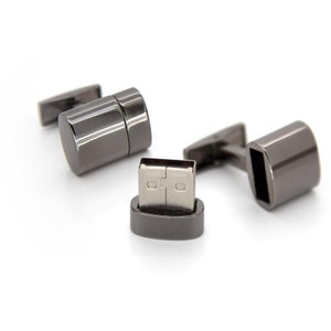 Working USB Cufflinks 32gb Oval Flash Drive in Gunmetal - Etsy