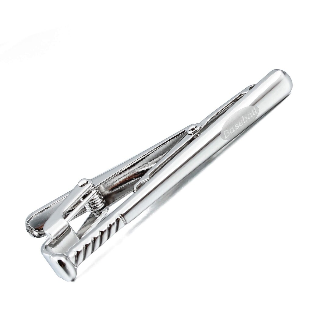 Baseball Bat Silver Tie Clip - Etsy