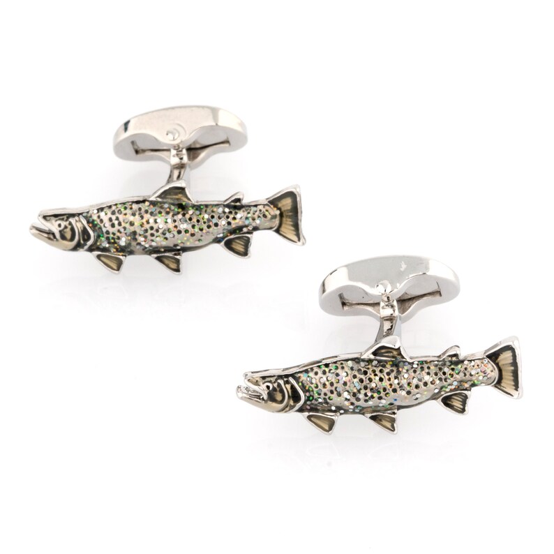 Sparkle Scaled Rainbow Trout Fish Cufflinks - Etsy