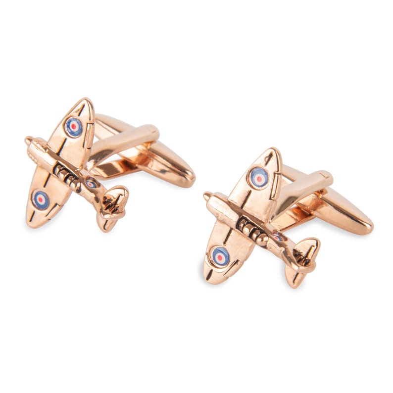 Rose Gold Spitfire Airplane Cufflinks - Etsy