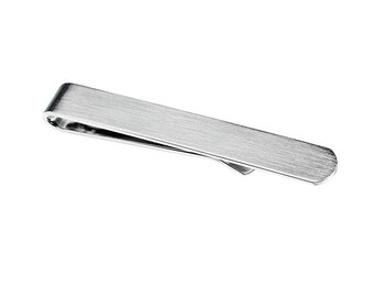 Brushed Silver Tie Bar - Etsy