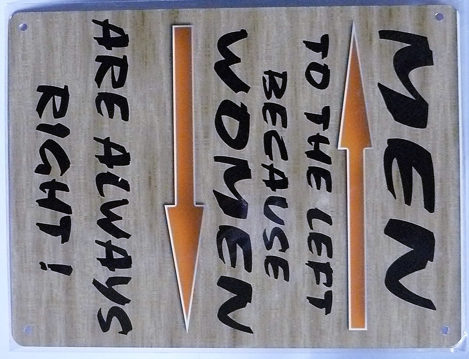 Men to Left as Women Are Always Right Sign Aluminium - Etsy