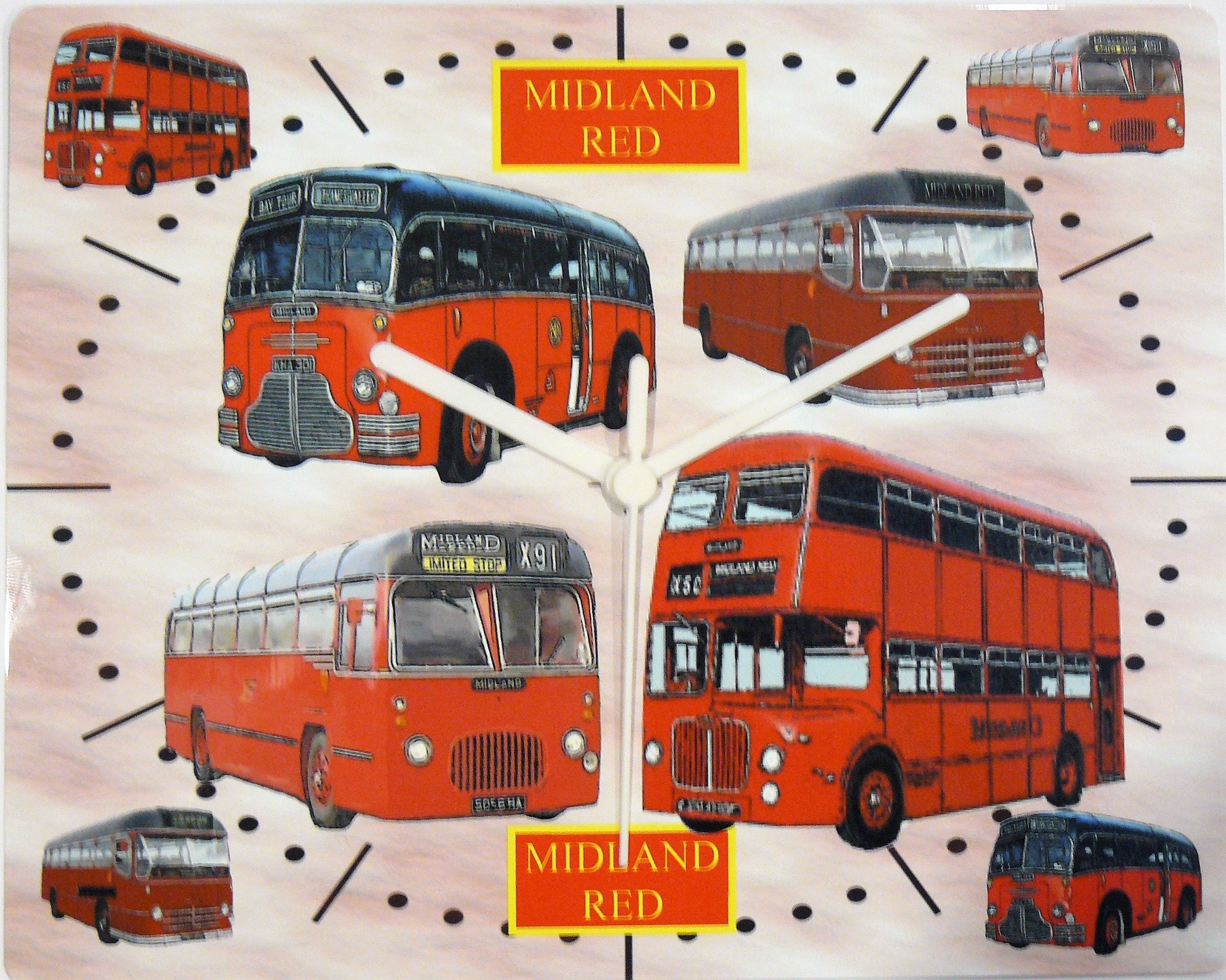 Midland Red Bus Coach Wall Hanging Clock Classic Bus Clock ,wall Clock ...