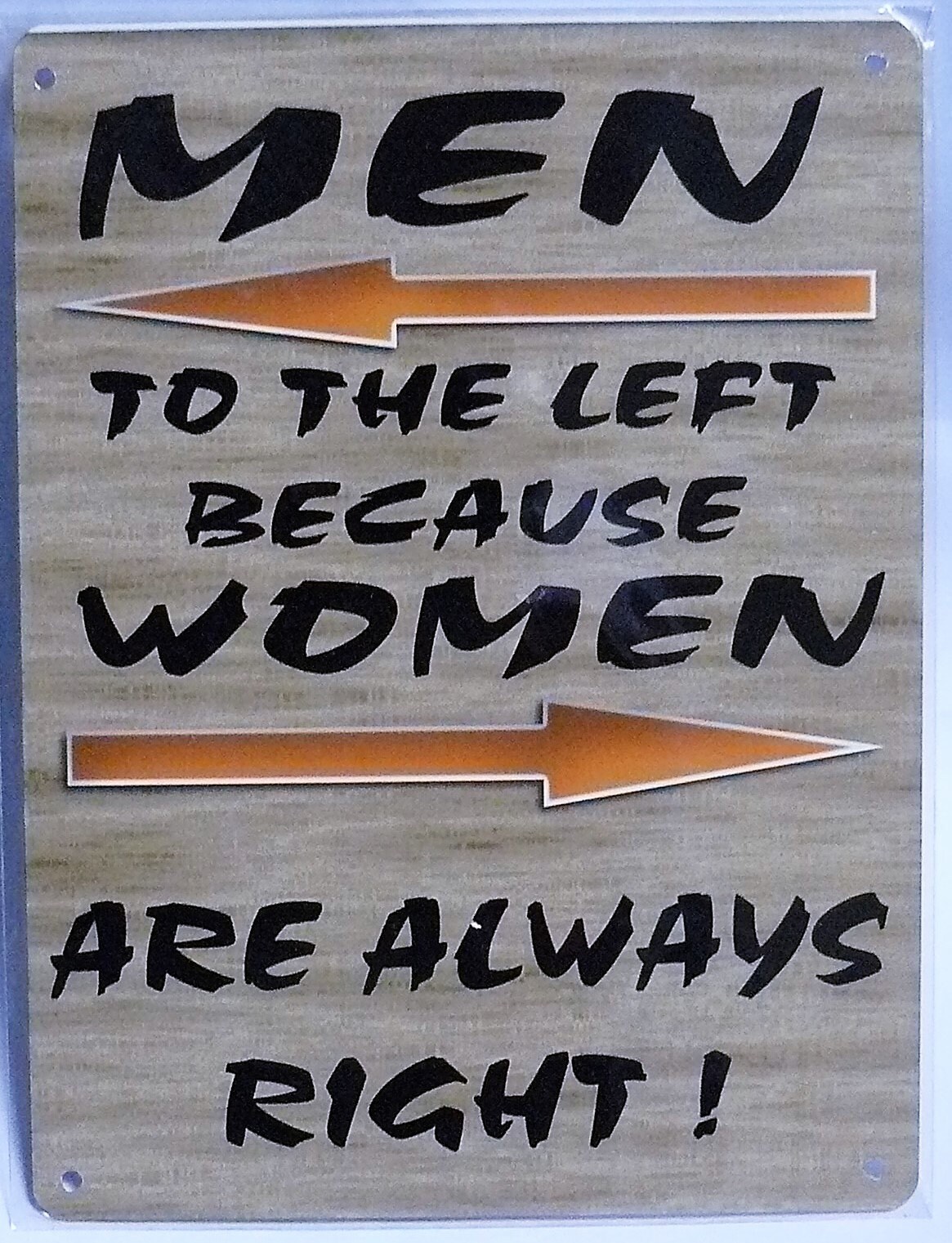 Men to Left as Women Are Always Right Sign Aluminium - Etsy