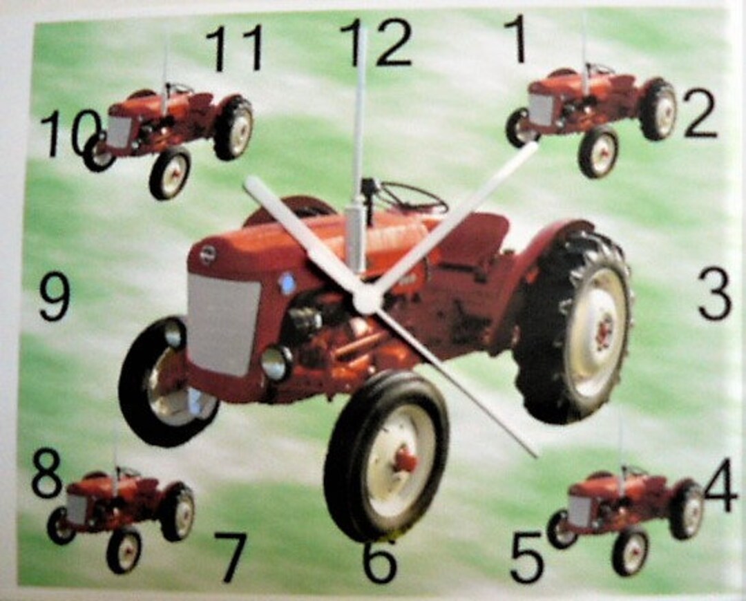 Tractor Min I Bmc Wall Hanging Clock Classic Small Tractor Farm ...