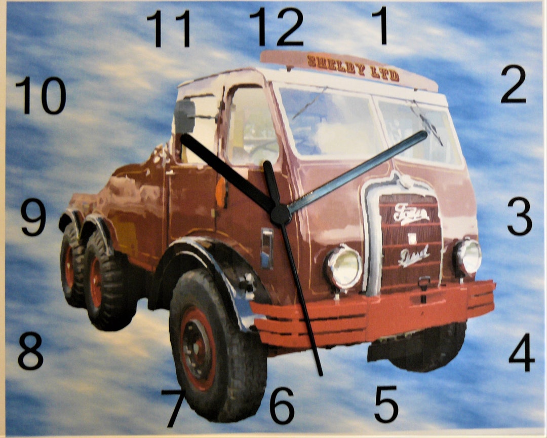 1950 Fode N D.G 6/10 Diesel Tow Truck Wall Hanging Clock Classic Tow ...