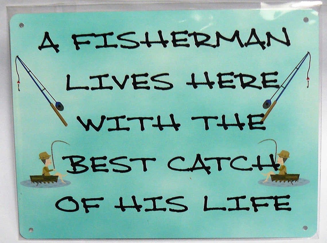 Fisherman Sign Aluminium fish fishing angling - Etsy España