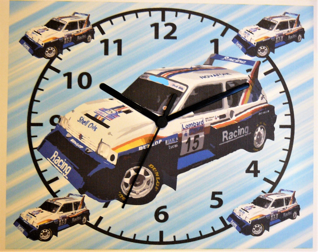Metro 6R4 Rally Car Wall Hanging Clock Classic Metro Racing Rally Car ...