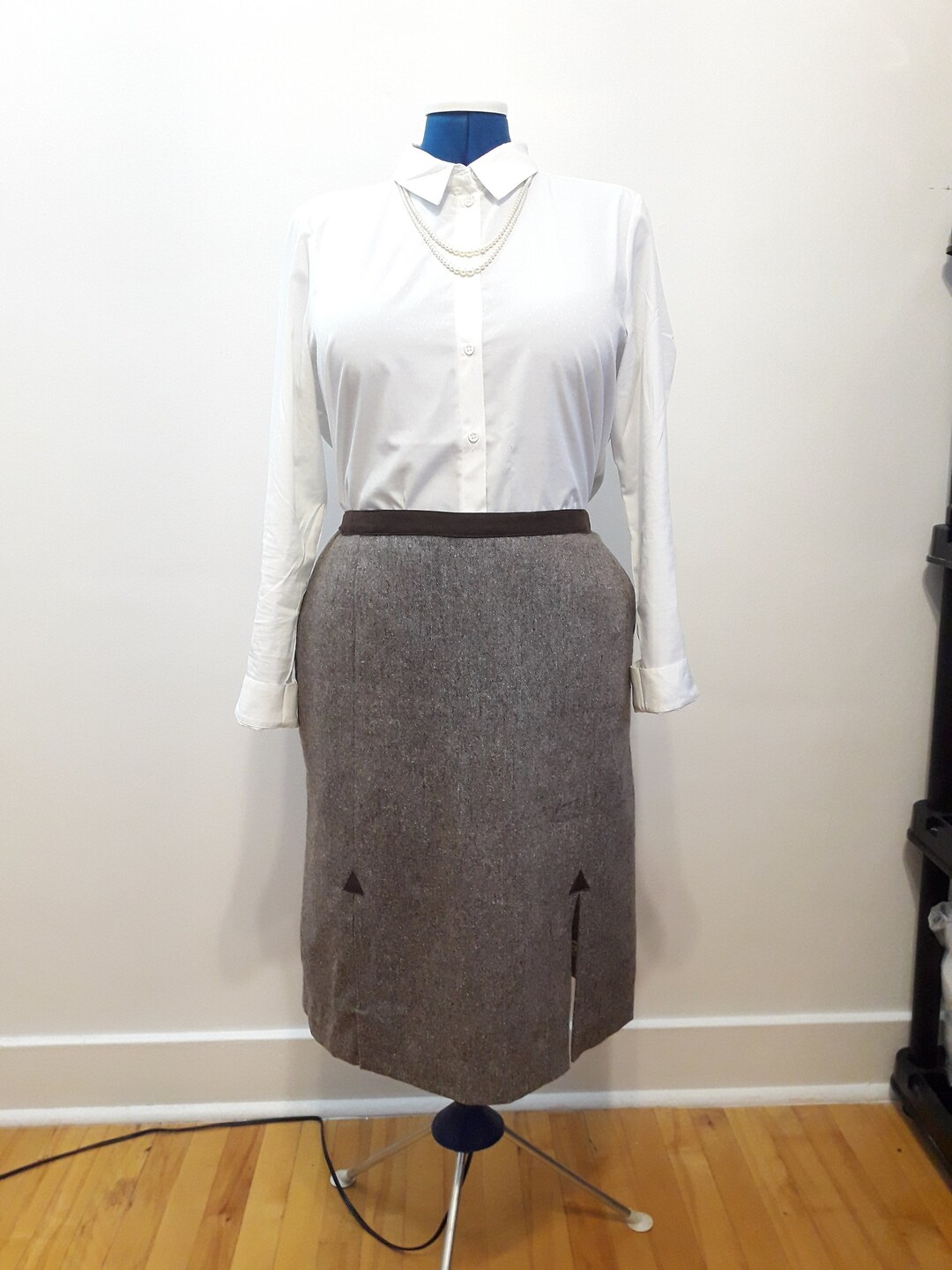 Librarian Brown Wool Pencil Skirt - Etsy