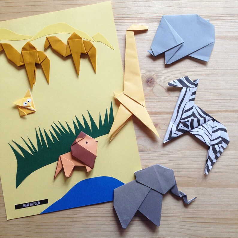 ILLUSTRATIONS ORIGAMI COLLAGE | Etsy