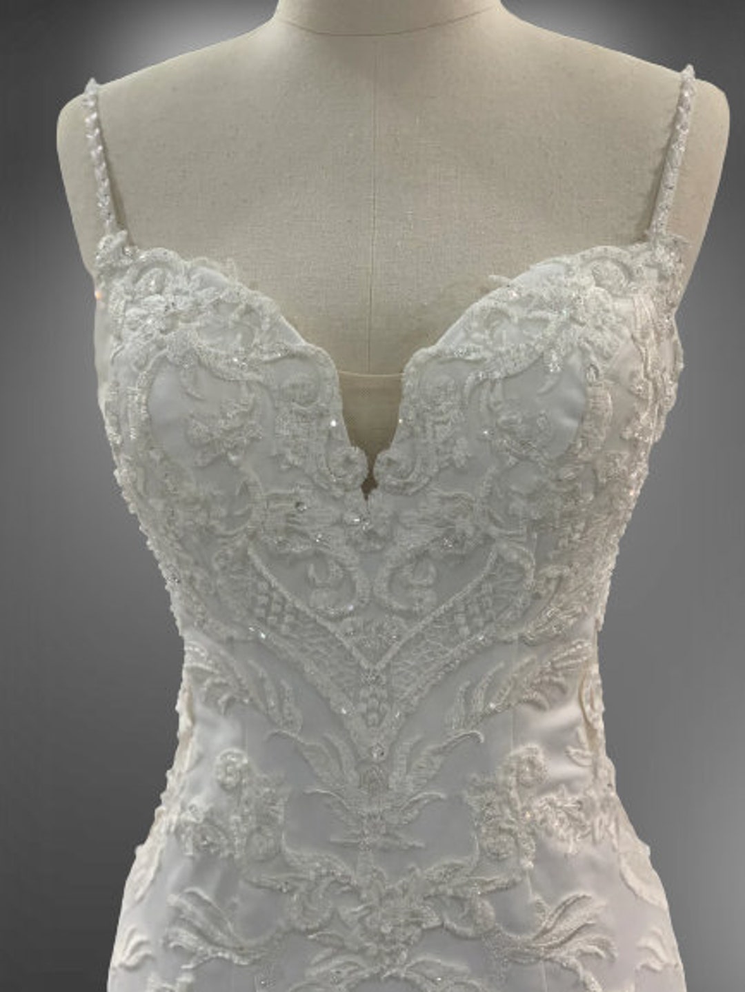 Beautiful Satin and Lace Mermaid Wedding Gown With Spectacular Train - Etsy