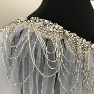 Stunning Rhinestone & Beaded Vintage Boho Style Cape Veil/ Vintage ...
