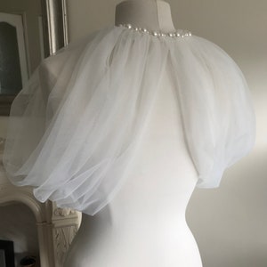 Tulle and Pearl Shoulder Shrug, off Shoulder, Cold Shoulder Cape - Etsy