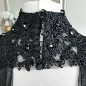 Stunning Gothic Alternative Black Lace Wedding Dress With Matching Cape ...