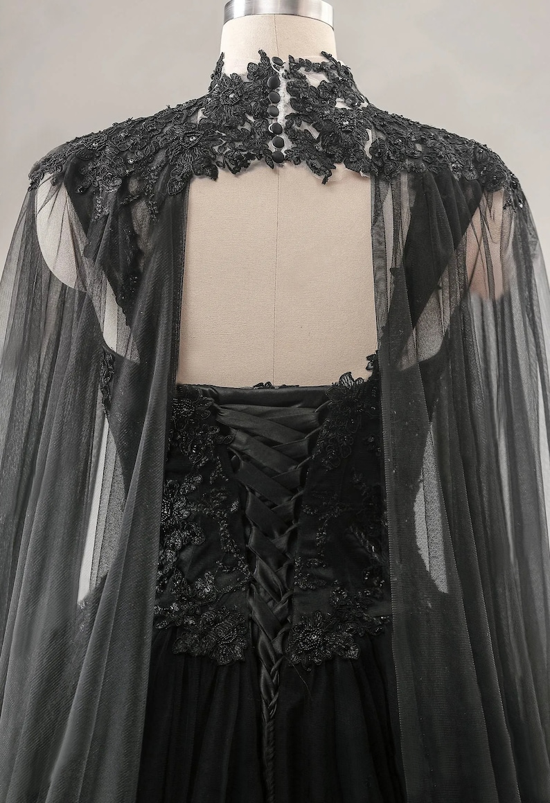 Stunning Gothic Alternative Black Lace Wedding Dress With - Etsy