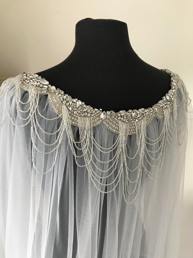 Stunning Rhinestone & Beaded Vintage Boho Style Cape Veil/ - Etsy