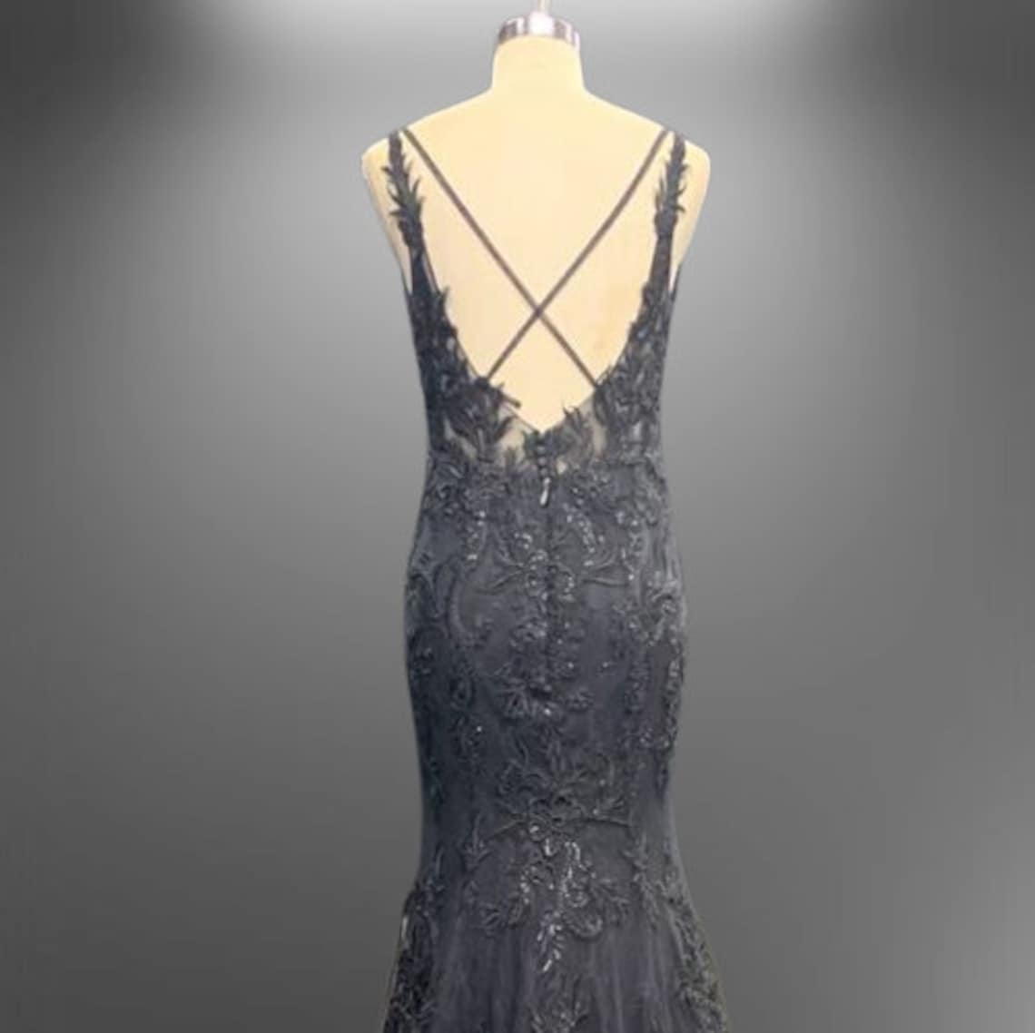 Stunning Gothic Alternative Black Lace Wedding Dress With - Etsy