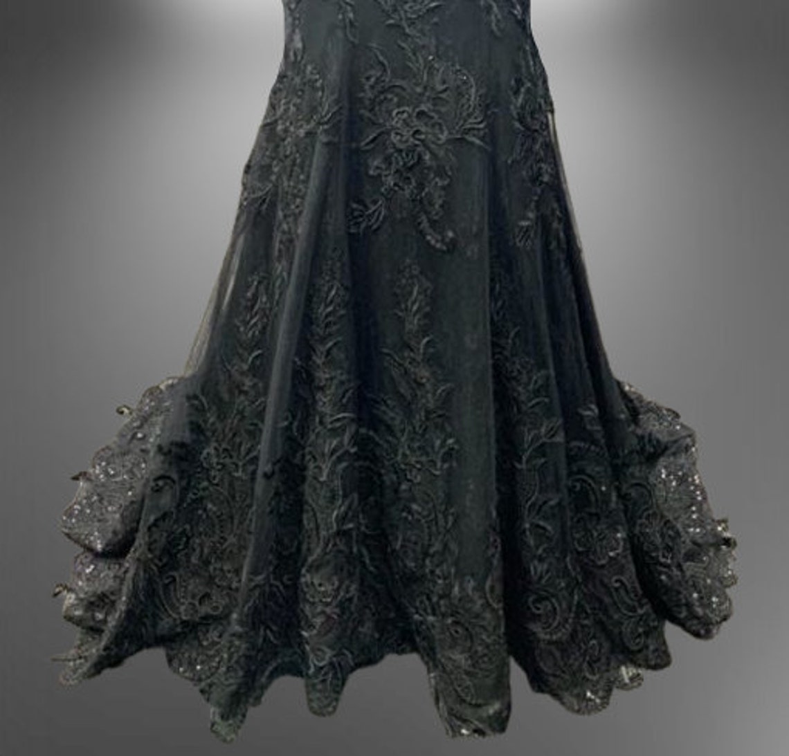 Stunning Gothic Alternative Black Lace Wedding Dress With - Etsy