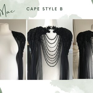 Stunning Black or Ivory Beaded Vintage Boho Gothic Style Cape - Etsy