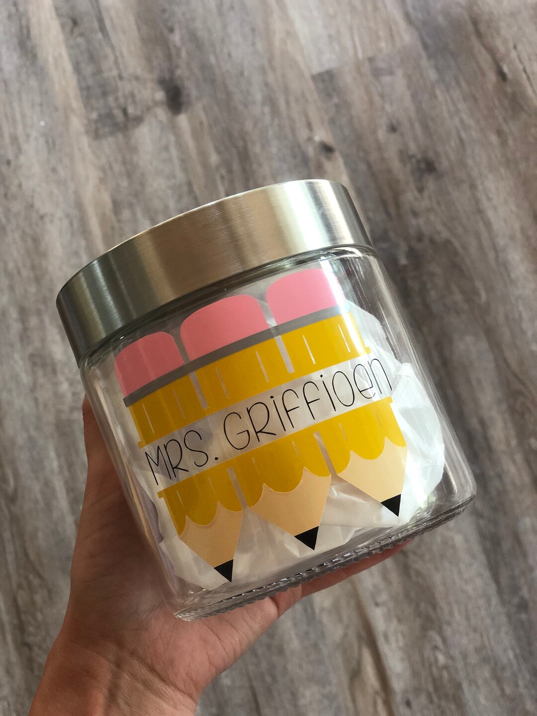 Personalized Teacher Treat Jar - Etsy