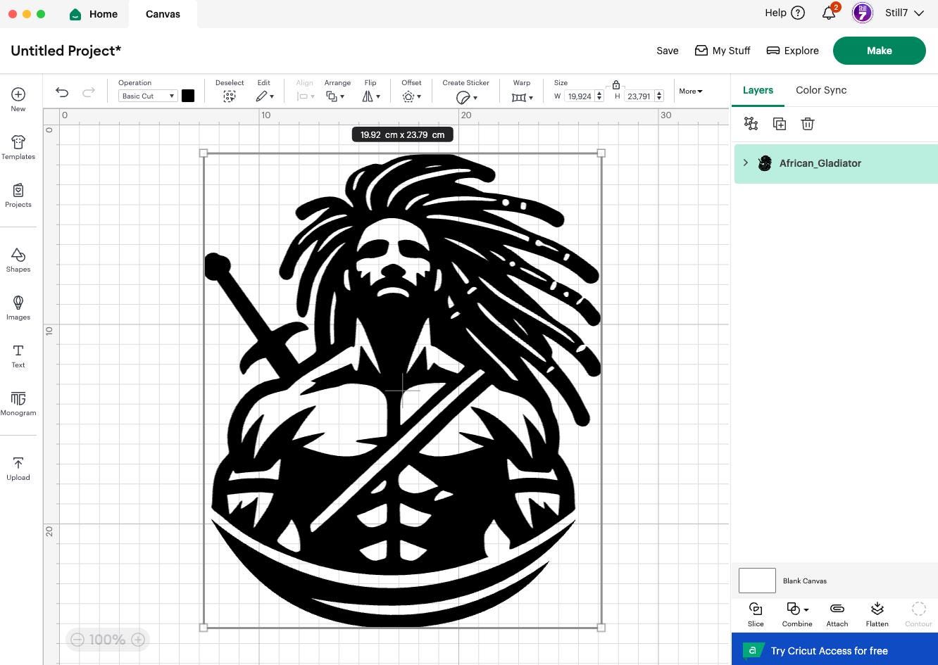 Stylized African Gladiator Bust SVG | Downloadable Digital Art File ...