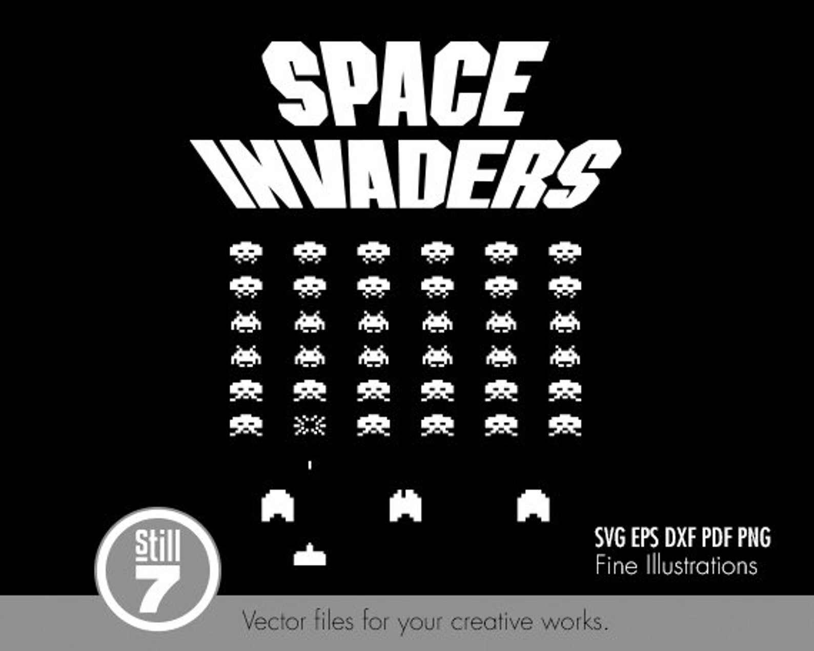 Space Invaders Atari 2600 Svg Svg Eps Dxf Pdf Png - Etsy UK