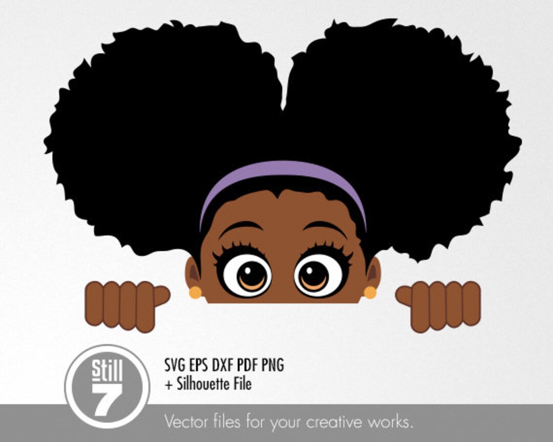 Afro Girl Svg Peek a Boo Girl Svg Svg Cutting File Eps - Etsy