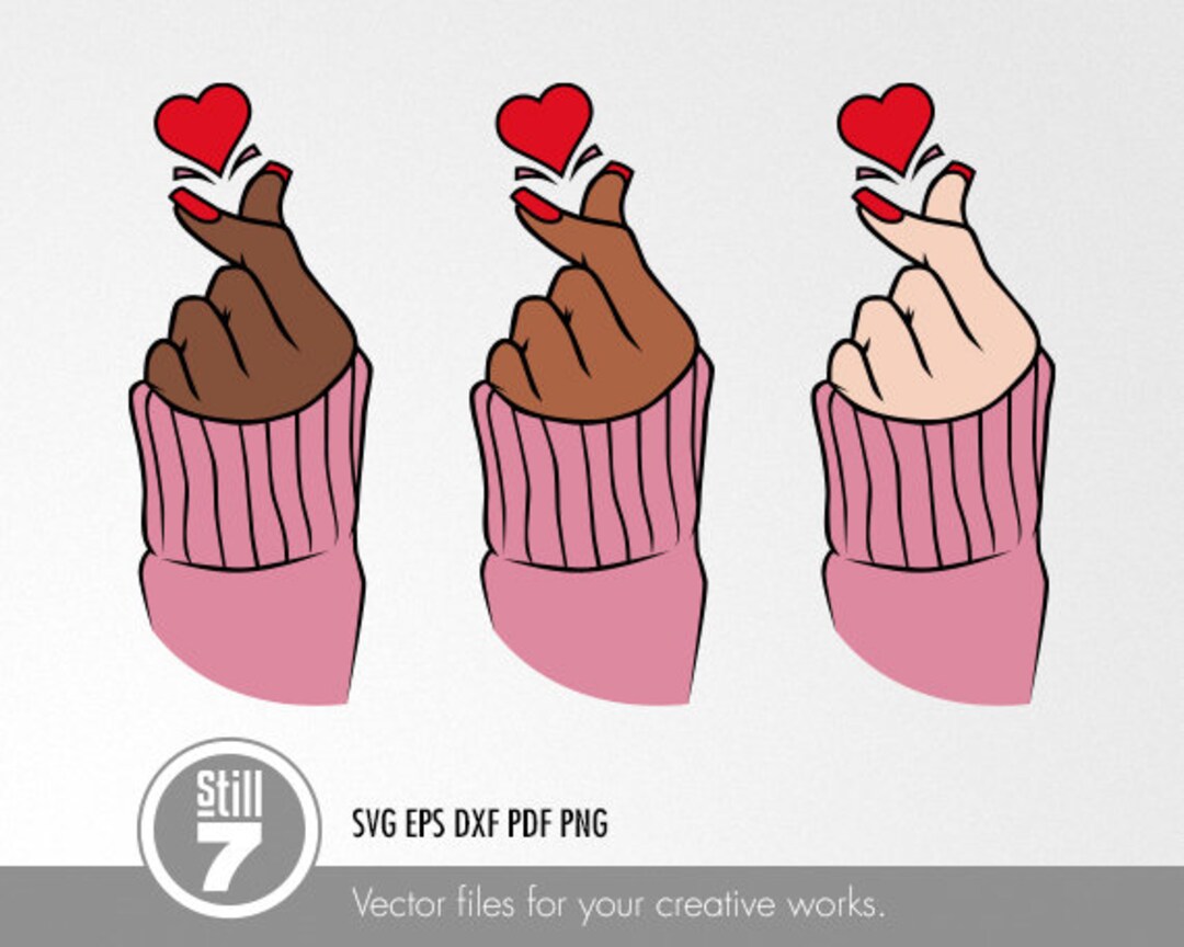 Kpop Fingers Svg - Love Sign Svg - Svg Cutting File + Eps Dxf Pdf Png ...