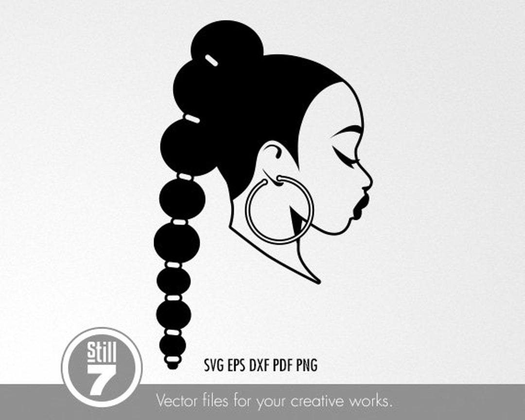Black Woman Svg - Bubble Ponytail Svg - Svg Cutting File + Eps Dxf Pdf ...