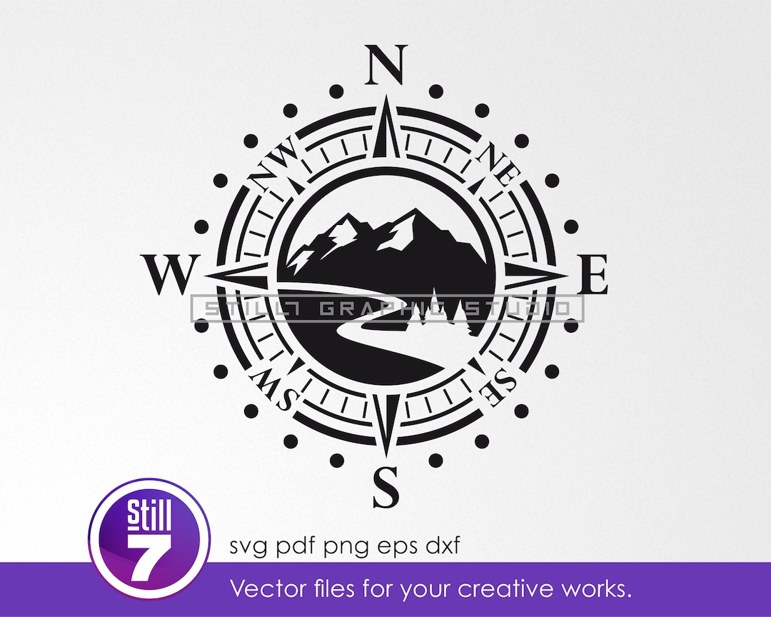 Adventure Mountains Svg - Compass Svg - Adventure Awaits Svg - Svg ...