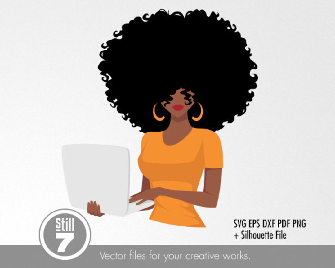 Afro Working Woman Svg Cutting File Eps Dxf Pdf Png - Etsy