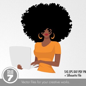 Afro Working Woman Svg Cutting File Eps Dxf Pdf Png | Etsy