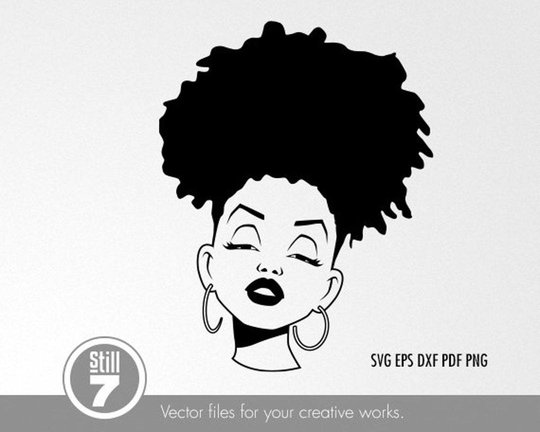 Black Woman Natural Hair Svg - Afro Girl Svg - Svg Cutting File + Eps ...