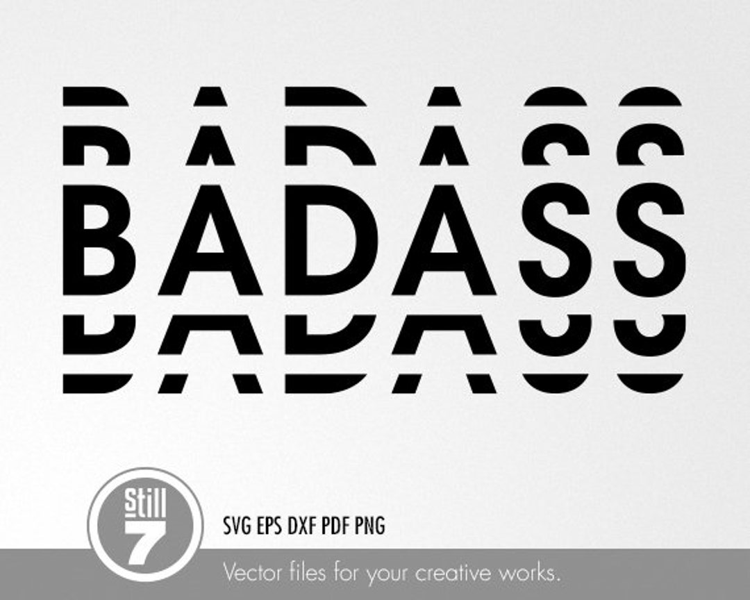 Badass Lettering Svg - Svg Cutting File + Eps Dxf Pdf Png - Etsy