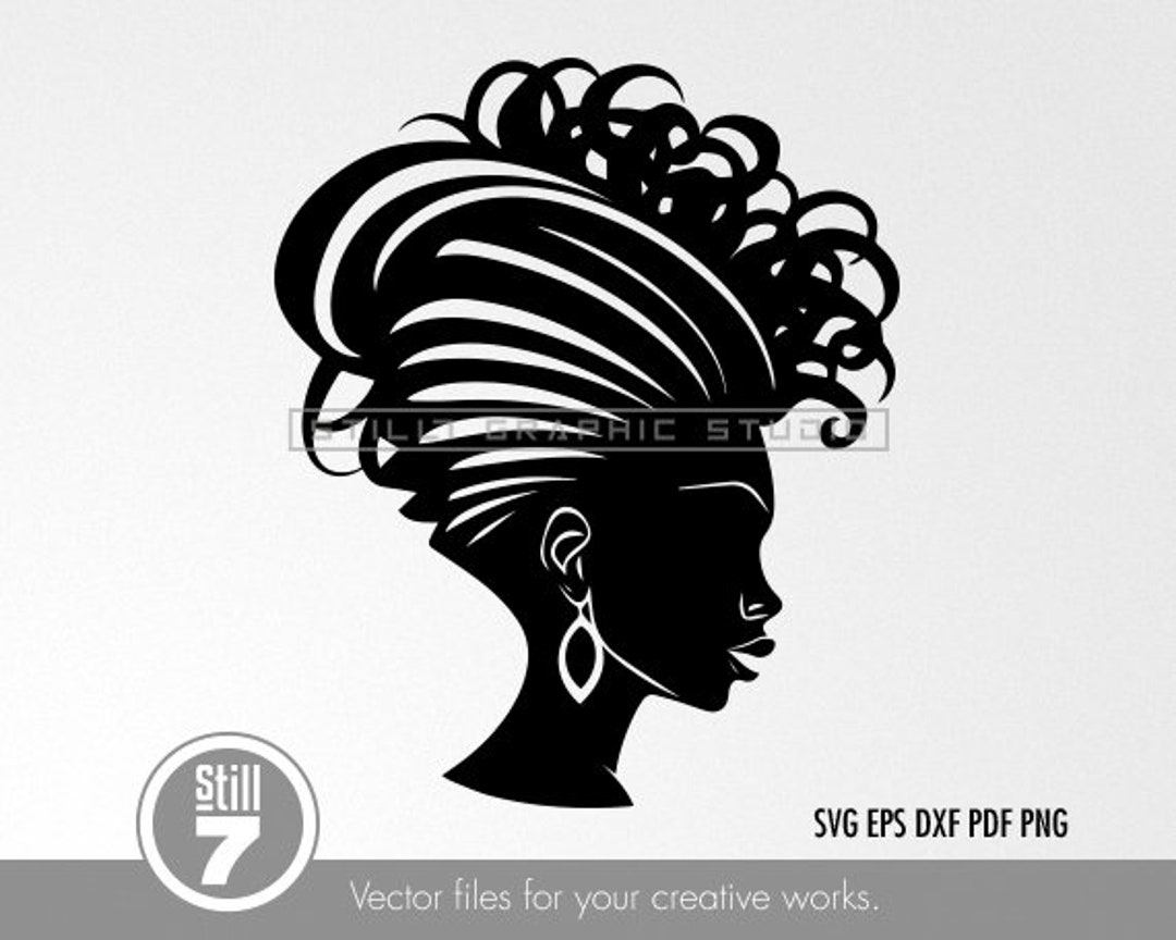 Black Woman Svg - Headwrap Svg - Svg Cutting File + Eps Dxf Pdf Png - Etsy