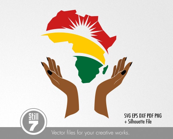 Black Woman Hands With Africa Svg Svg Cutting File Eps Dxf - Etsy