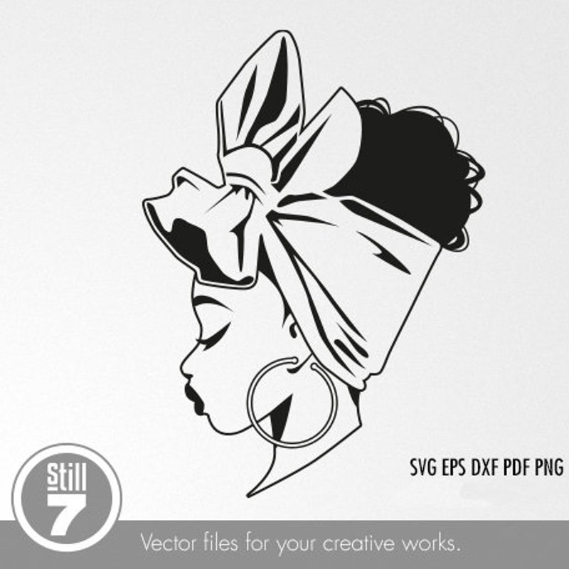 Black Woman Outline Svg - Etsy