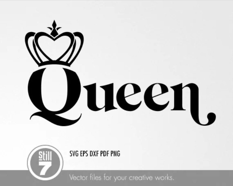 Queen Logo - Svg Cutting File - Eps Dxf Pdf Png - Etsy