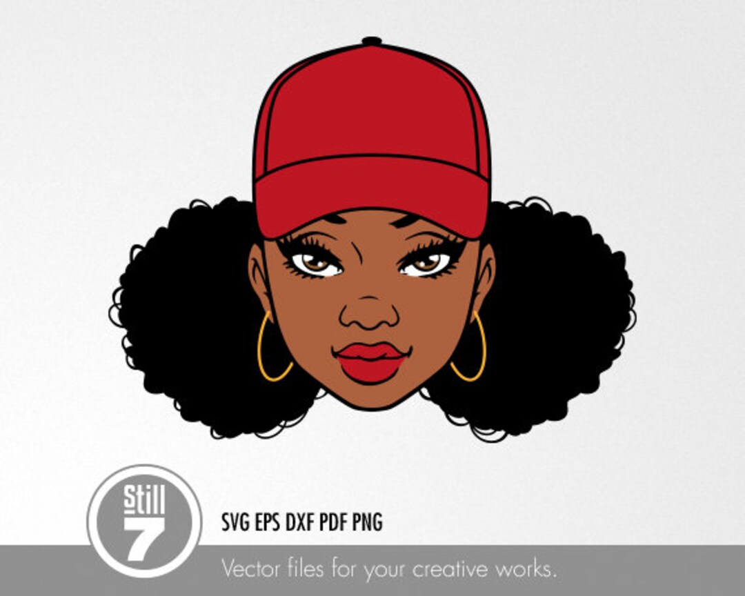 Brown Woman With a Red Cap Svg - Afro Woman Svg - Svg Cutting File ...